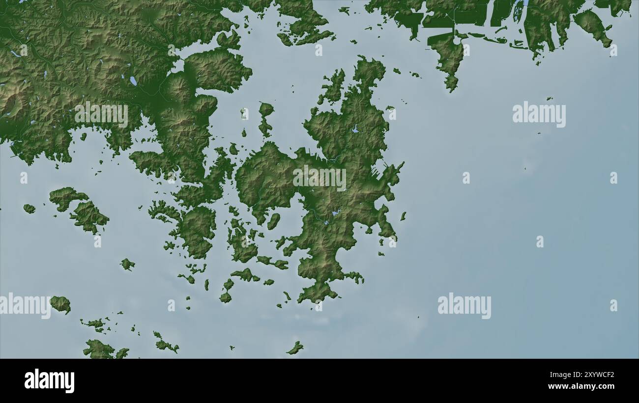 Geojedo Island in the Japan Sea on a colored elevation map Stock Photo ...