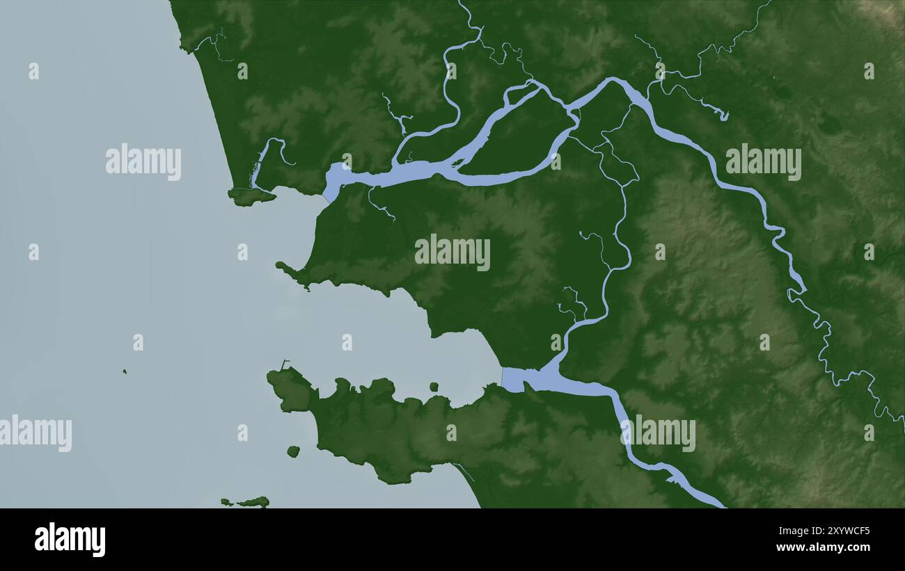 Goa Island in the Arabian Sea on a colored elevation map Stock Photo ...