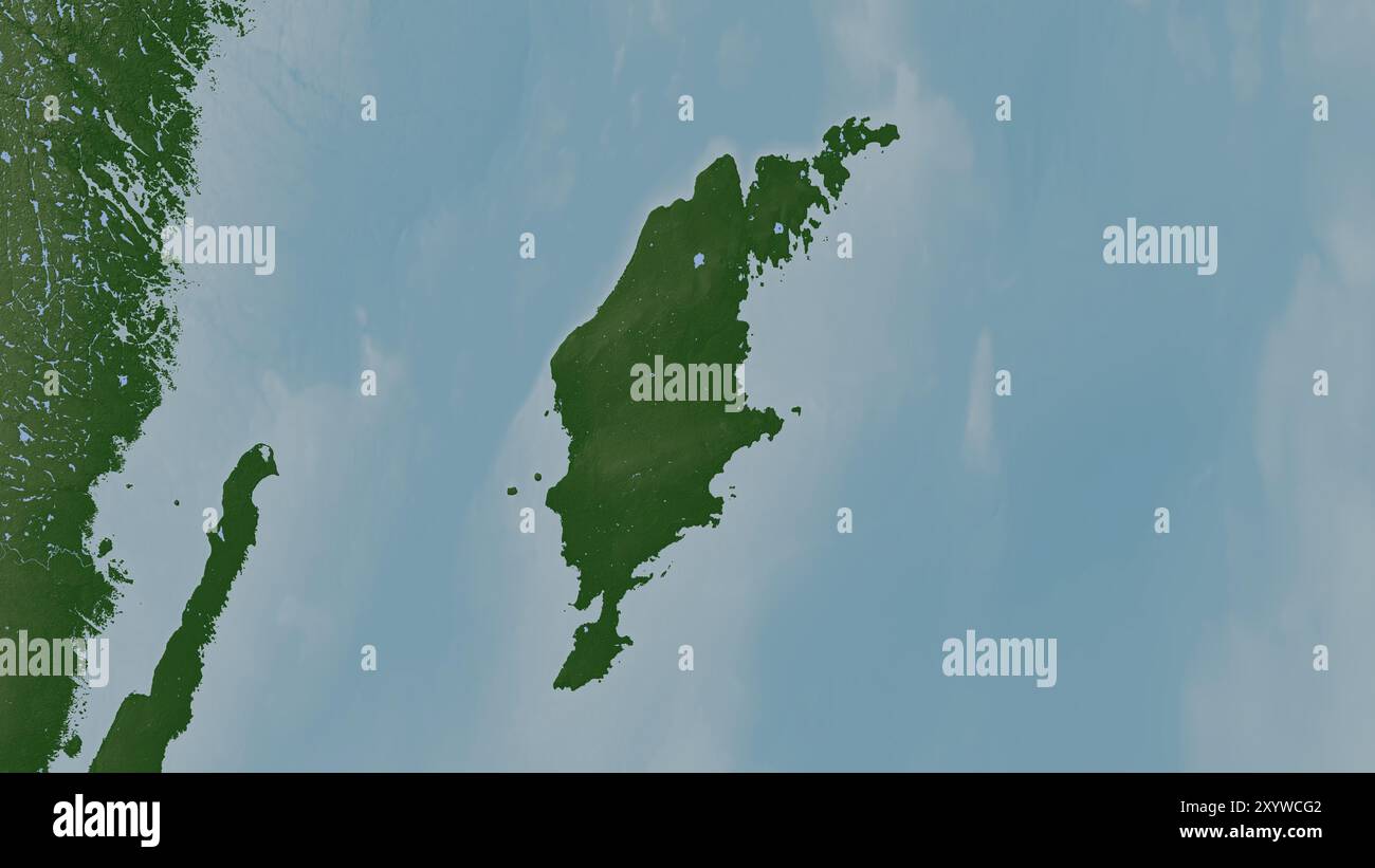 Gotland Island in the Baltic Sea on a colored elevation map Stock Photo ...