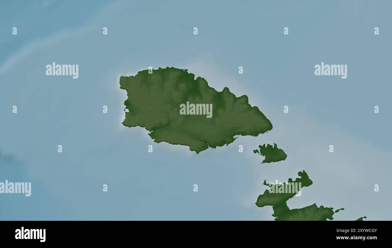 Gozo Island in the Mediterranean Sea - Eastern Basin on a colored ...