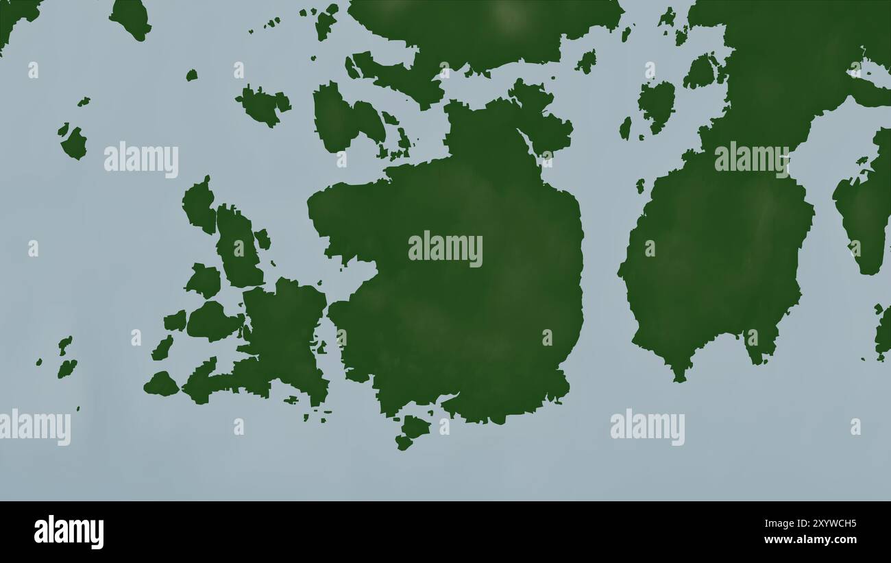 Gorumna Island in the North Atlantic Ocean on a colored elevation map ...