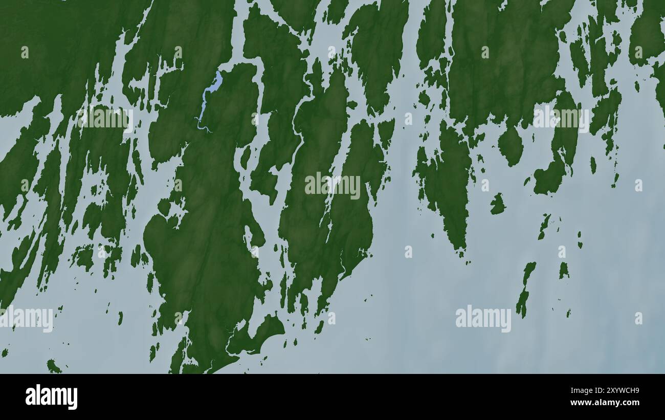 Georgetown Island in the North Atlantic Ocean on a colored elevation ...
