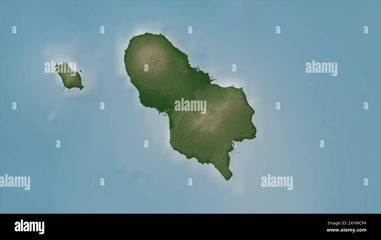 Hachijojima in the Philippine Sea on a colored elevation map Stock ...