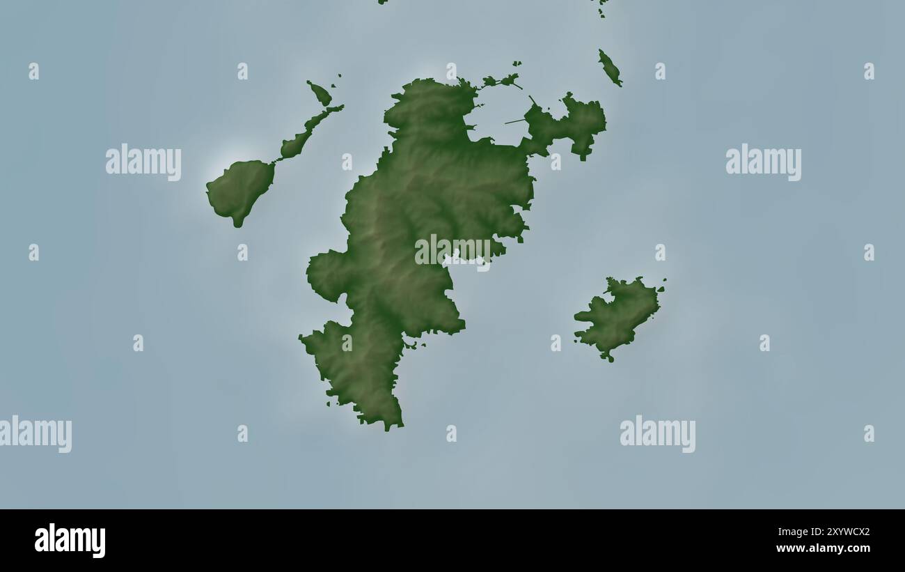 Heuksan Island in the Yellow Sea on a colored elevation map Stock Photo ...