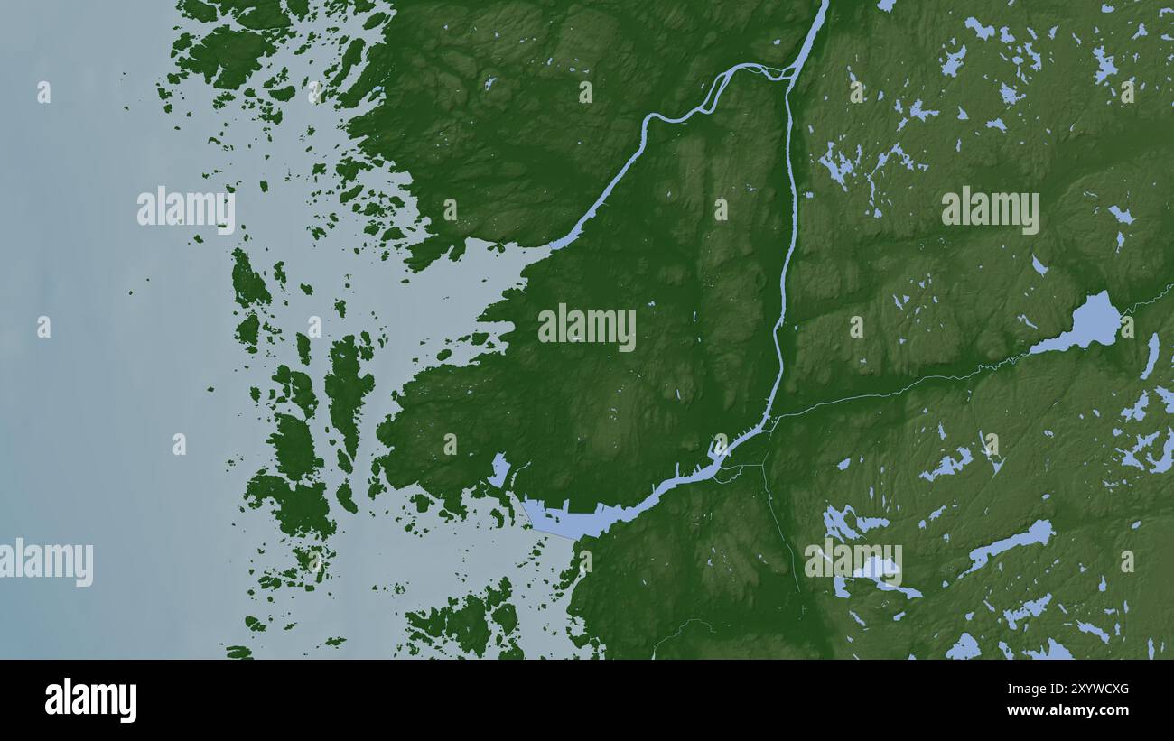 Hisingen Island in the Kattegat on a colored elevation map Stock Photo ...