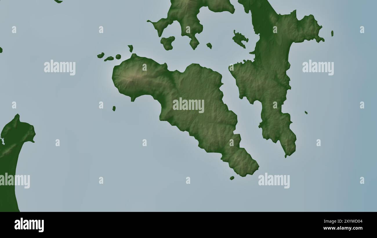 Hon Lon Island in the South China Sea on a colored elevation map Stock ...