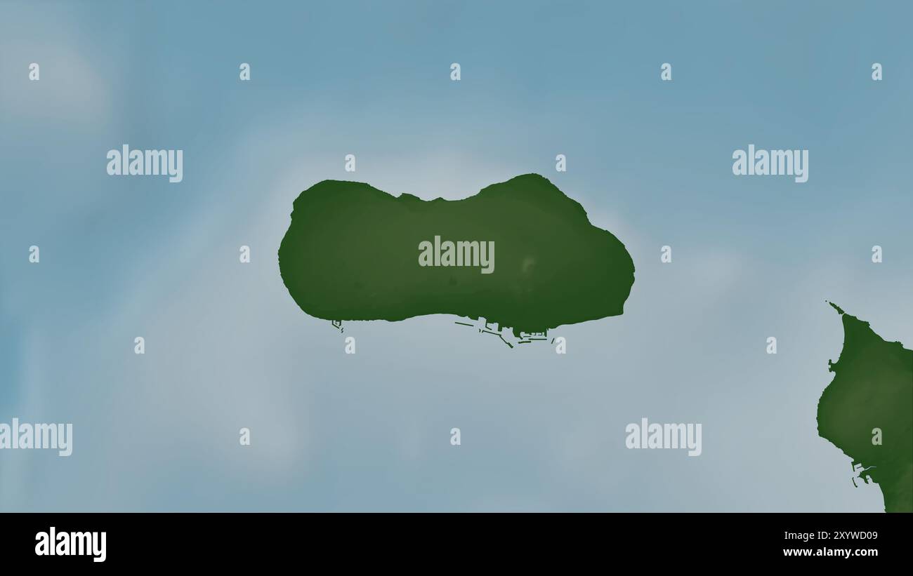 Iejima in the Eastern China Sea on a colored elevation map Stock Photo ...