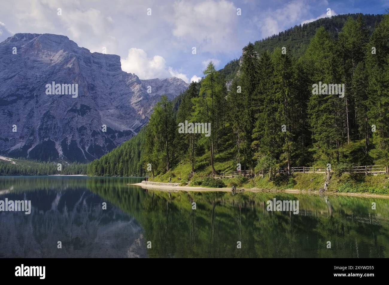 Lake Lake Prags in the Dolomites, Lake Lake Prags in the Italian Alps ...