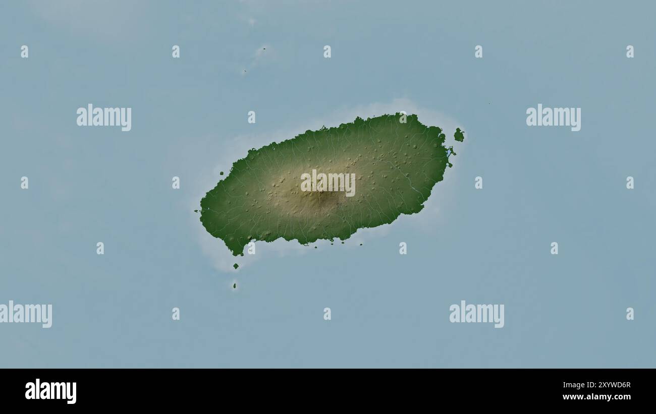 Jeju Island in the Japan Sea on a colored elevation map Stock Photo - Alamy