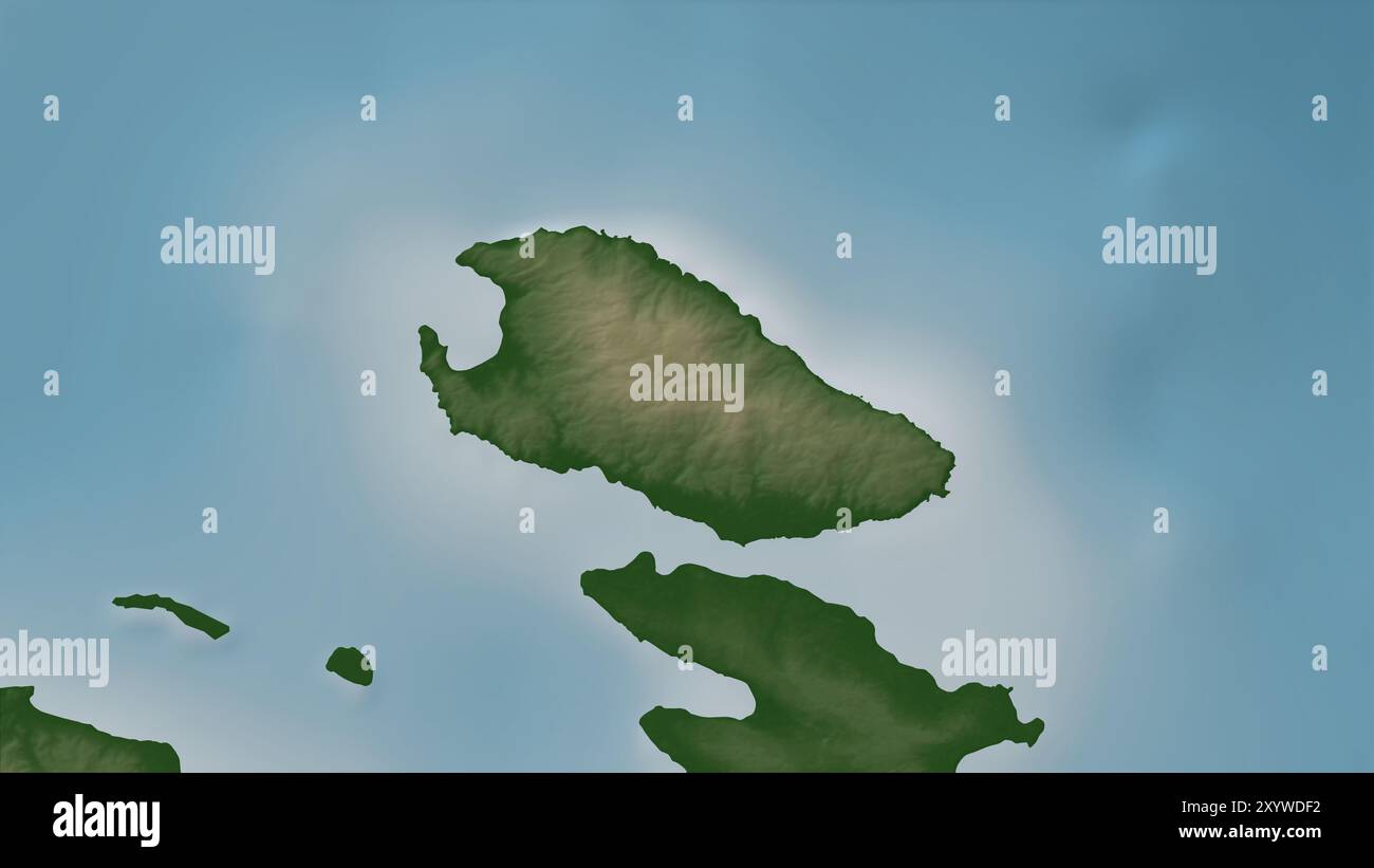 Kairiru Island in the Bismarck Sea on a colored elevation map Stock Photo - Alamy