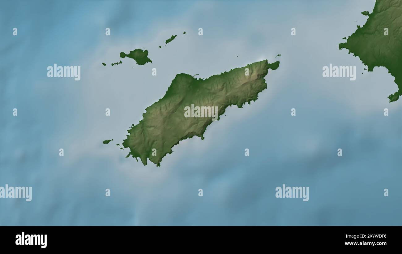 Kasos Island in the Aegean Sea on a colored elevation map Stock Photo ...