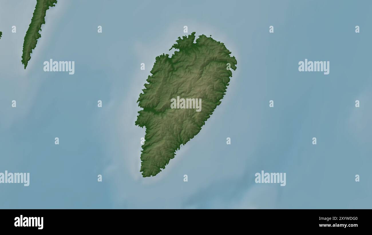 Kea Island in the Aegean Sea on a colored elevation map Stock Photo - Alamy