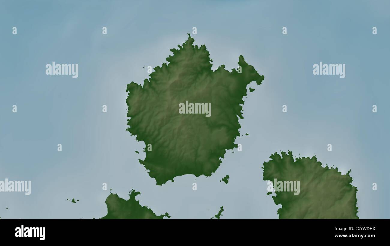 Kimolos Island in the Aegean Sea on a colored elevation map Stock Photo ...