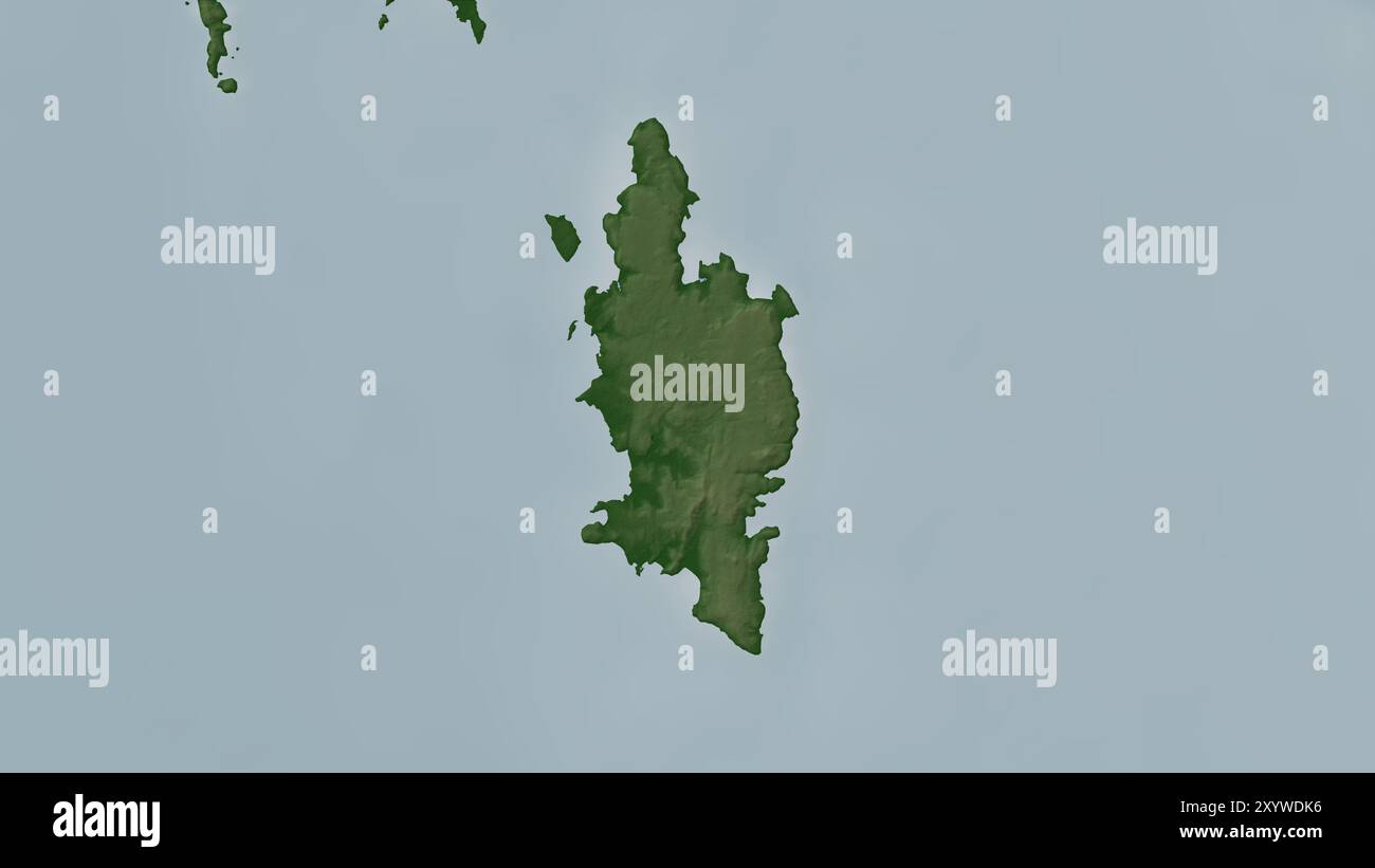 Ko Kut Island in the Gulf of Thailand on a colored elevation map Stock ...