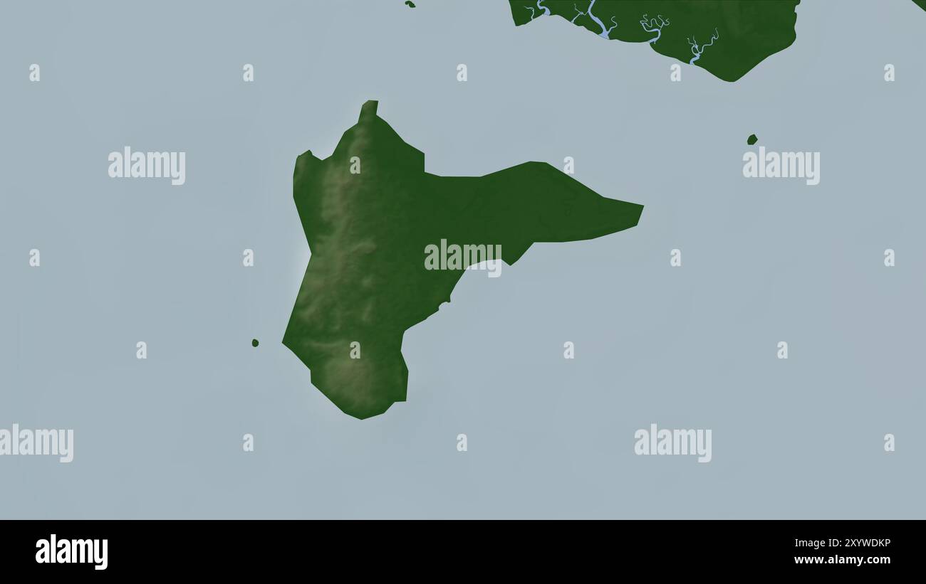 Ko Libong Island in the Malacca Strait on a colored elevation map Stock ...