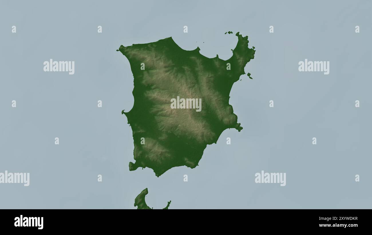 Ko Samui Island in the Gulf of Thailand on a colored elevation map ...