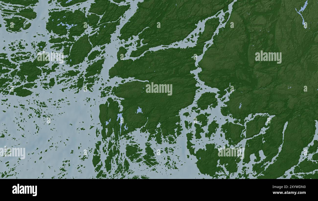 Kimitoon Island in the Gulf of Bothnia on a colored elevation map Stock ...