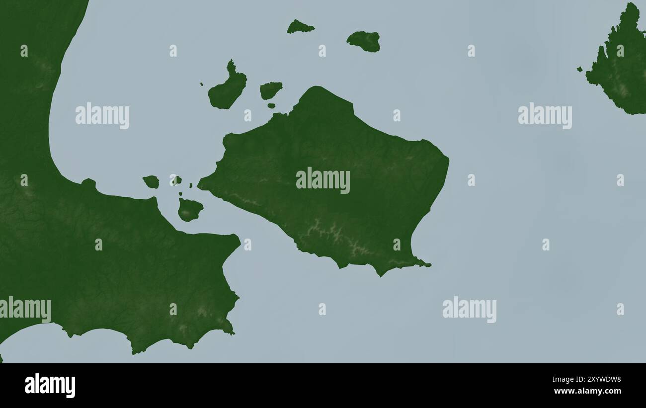 Pulau Lepar in the Java Sea on a colored elevation map Stock Photo - Alamy