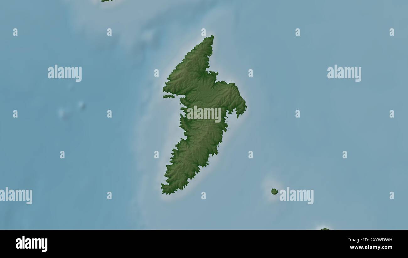 Kythnos Island in the Aegean Sea on a colored elevation map Stock Photo ...