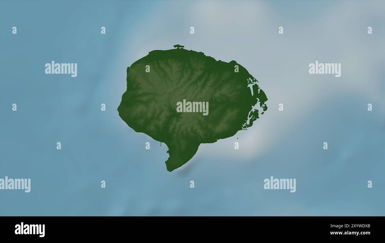 Lakeba Island in the South Pacific Ocean on a colored elevation map ...