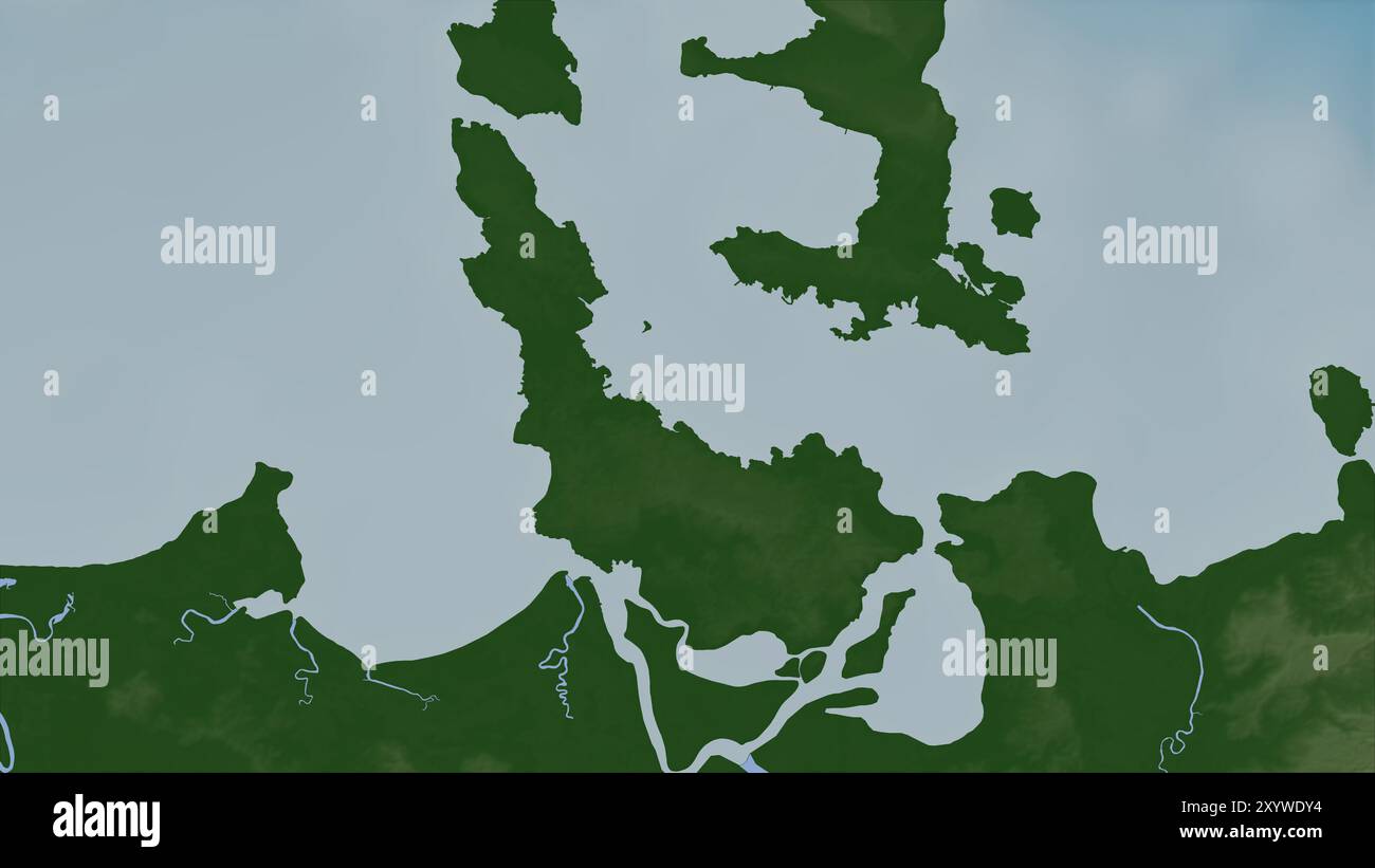 Laoang Island in the Philippine Sea on a colored elevation map Stock ...
