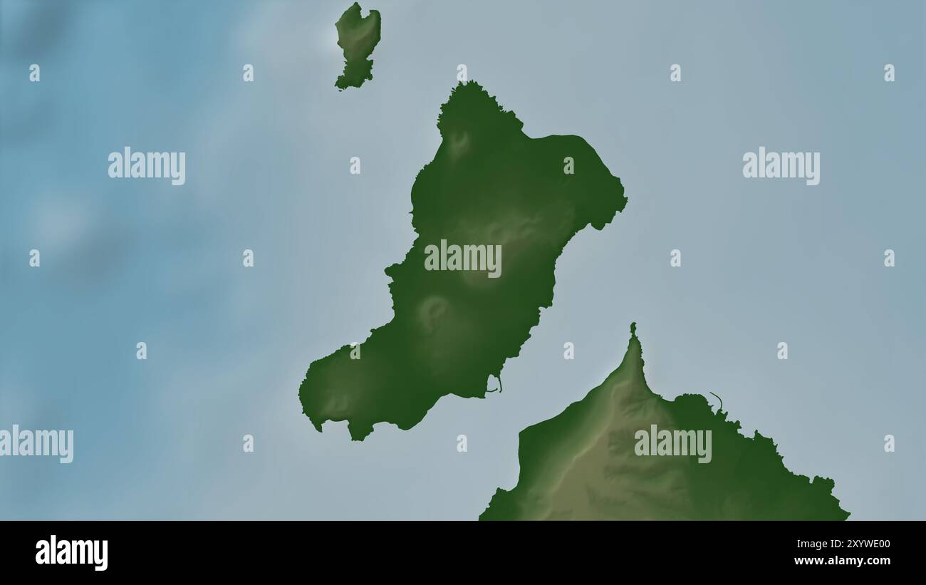 La Graciosa Island in the North Atlantic Ocean on a colored elevation ...