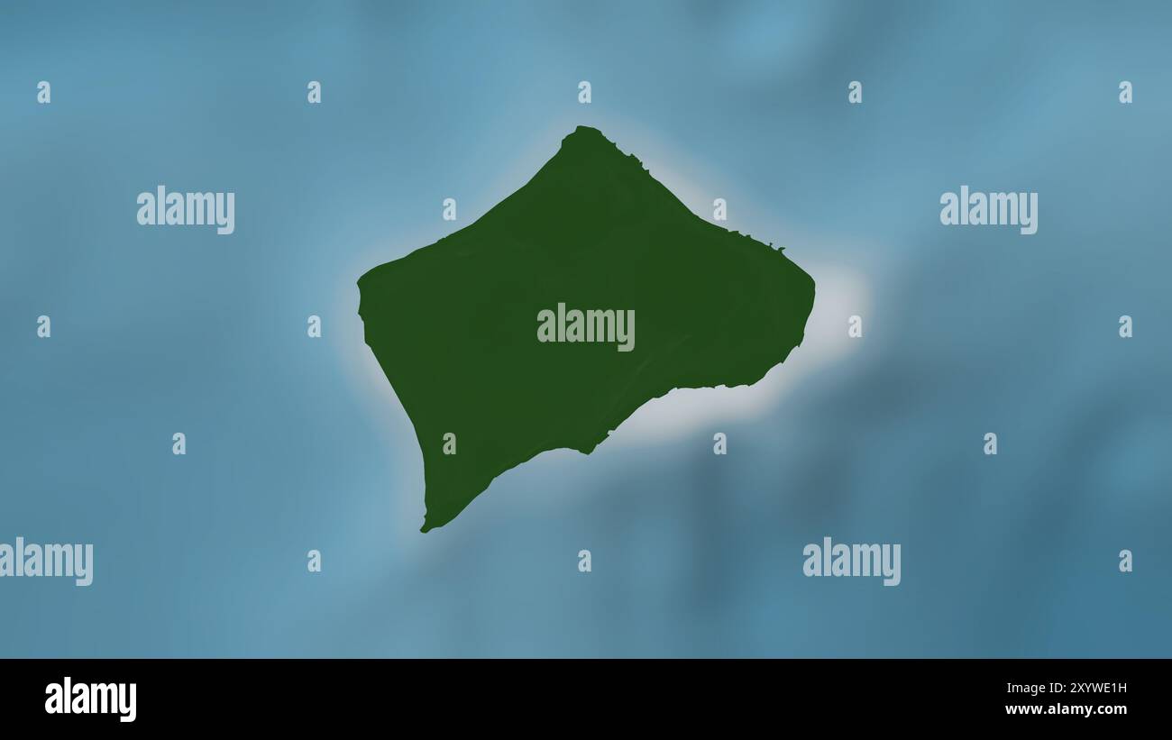 Little Inagua Island in the North Atlantic Ocean on a colored elevation ...