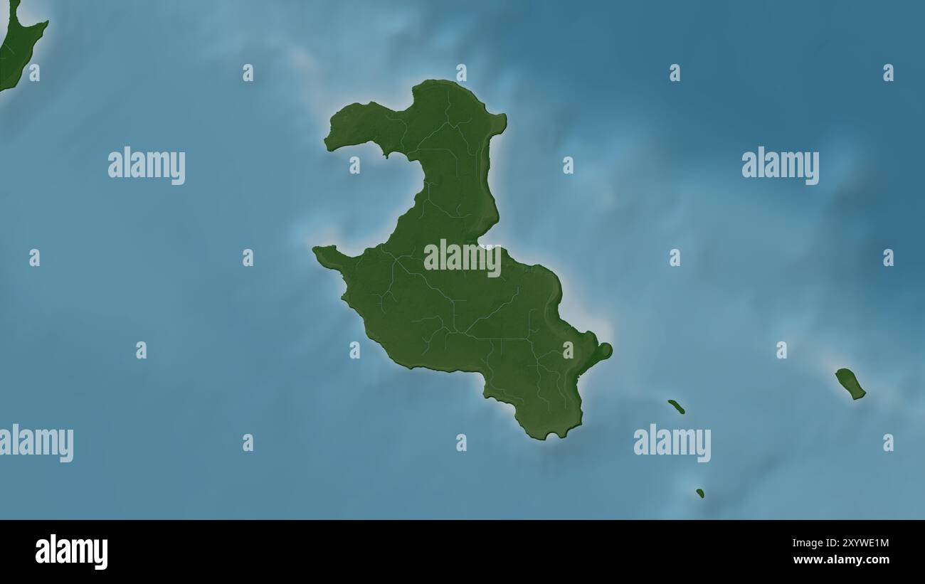 Lifou Island in the Coral Sea on a colored elevation map Stock Photo ...