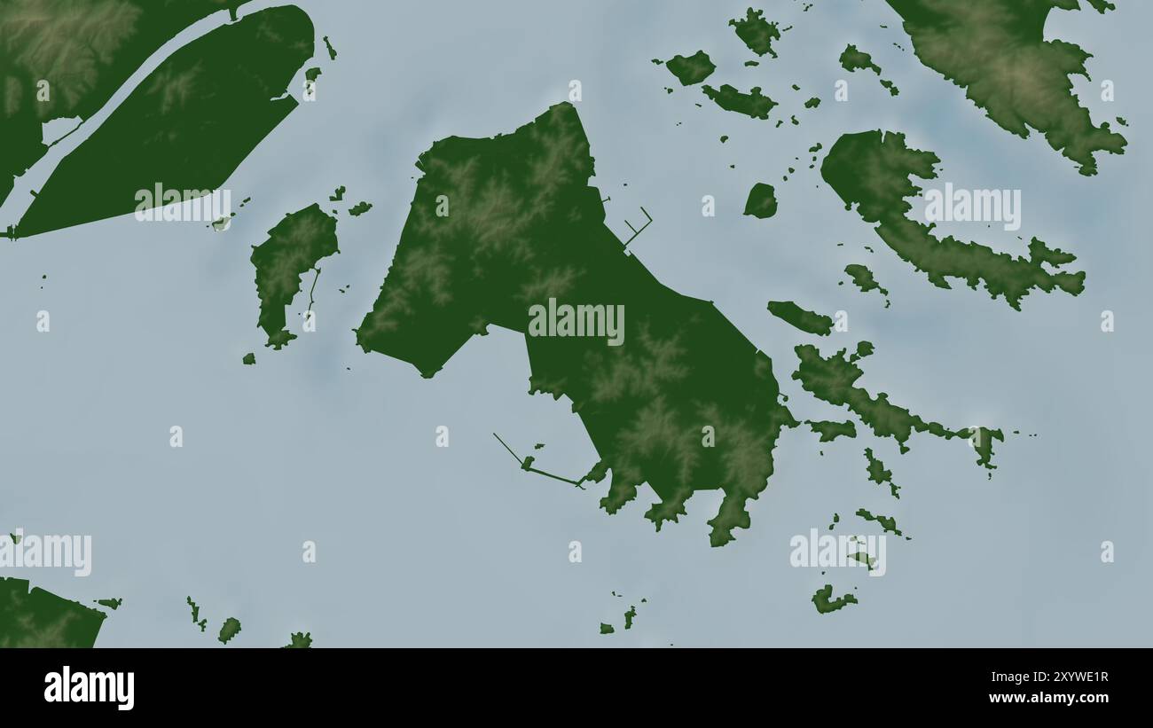 Liuheng Dao Island in the Eastern China Sea on a colored elevation map ...