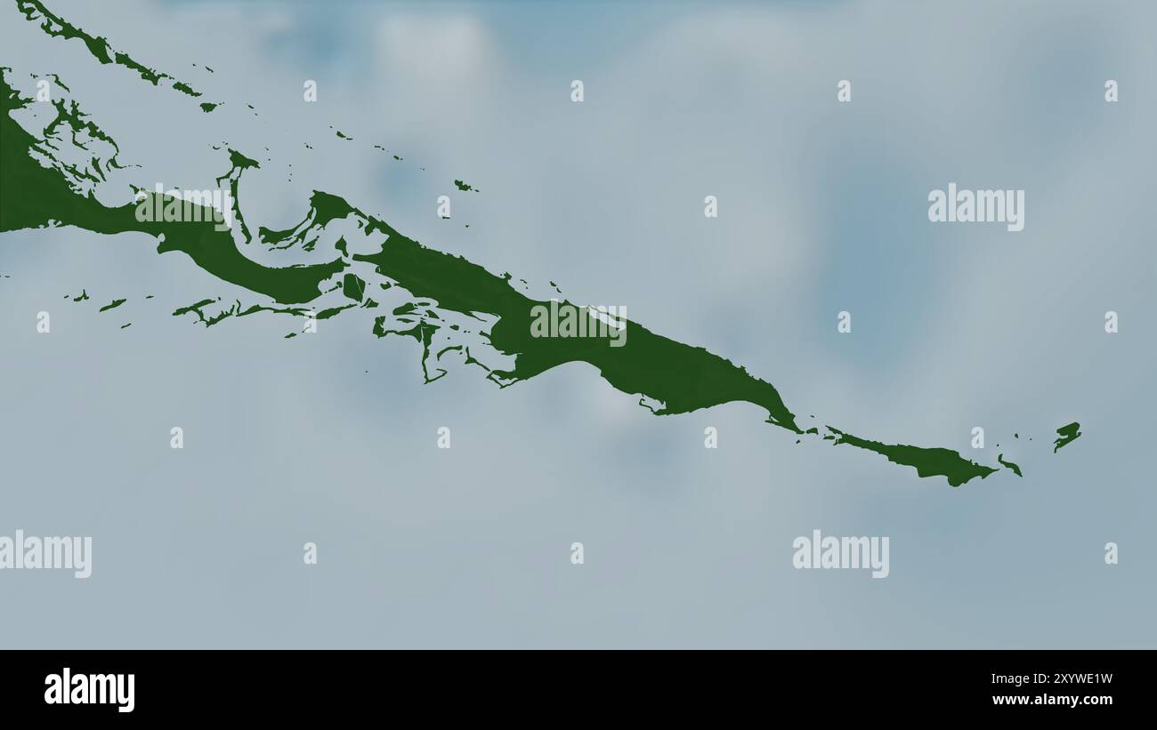 Little Exuma Island in the North Atlantic Ocean on a colored elevation ...