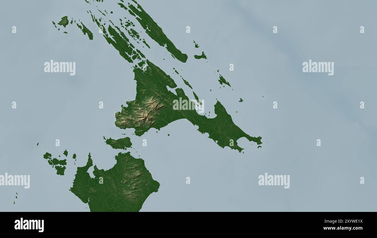 Pulau Lingga in the South China Sea on a colored elevation map Stock ...