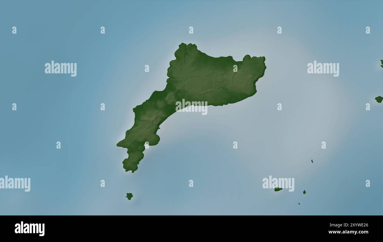 Lou Island in the Bismarck Sea on a colored elevation map Stock Photo ...