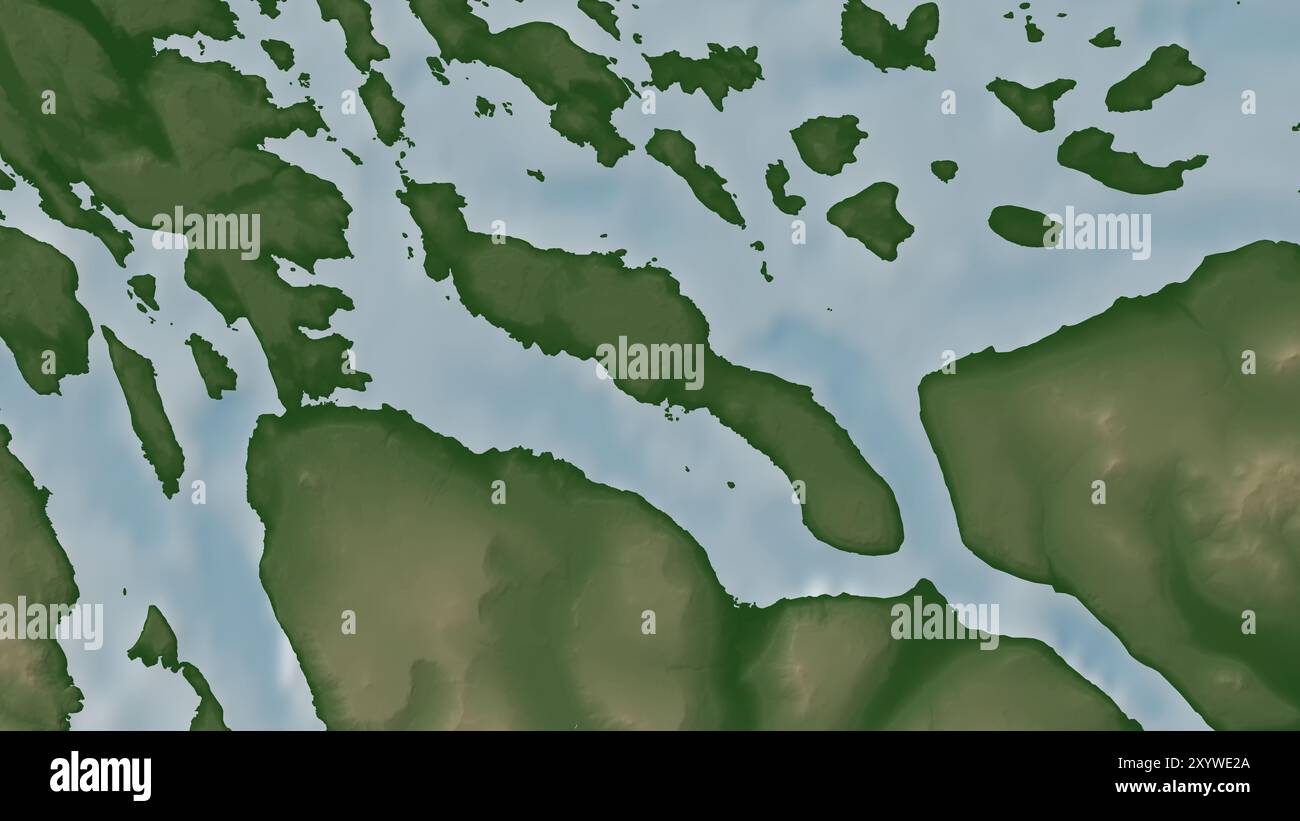 Ile Longue in the Indian Ocean on a colored elevation map Stock Photo ...