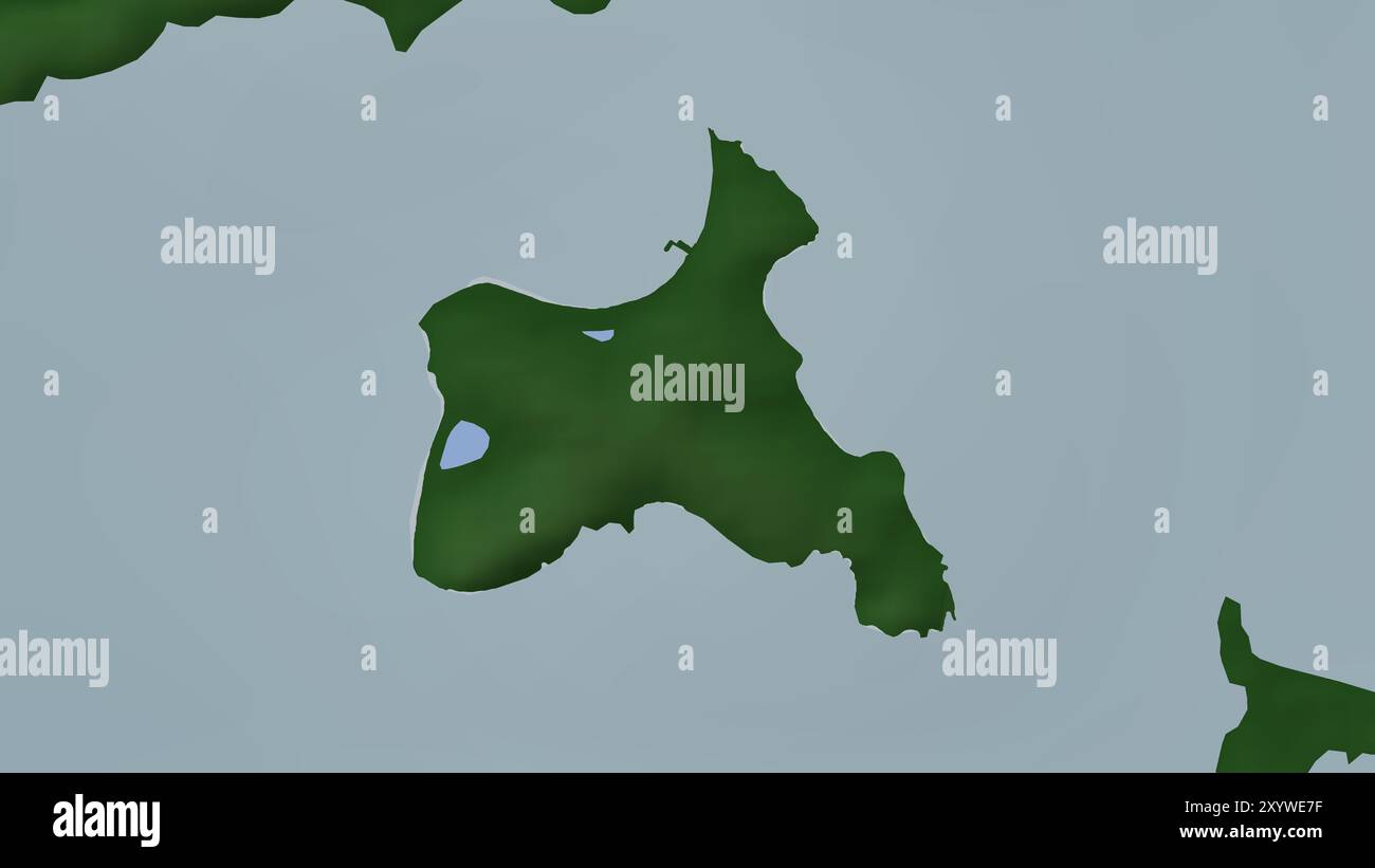 Little Saint James Island in the Caribbean Sea on a colored elevation ...