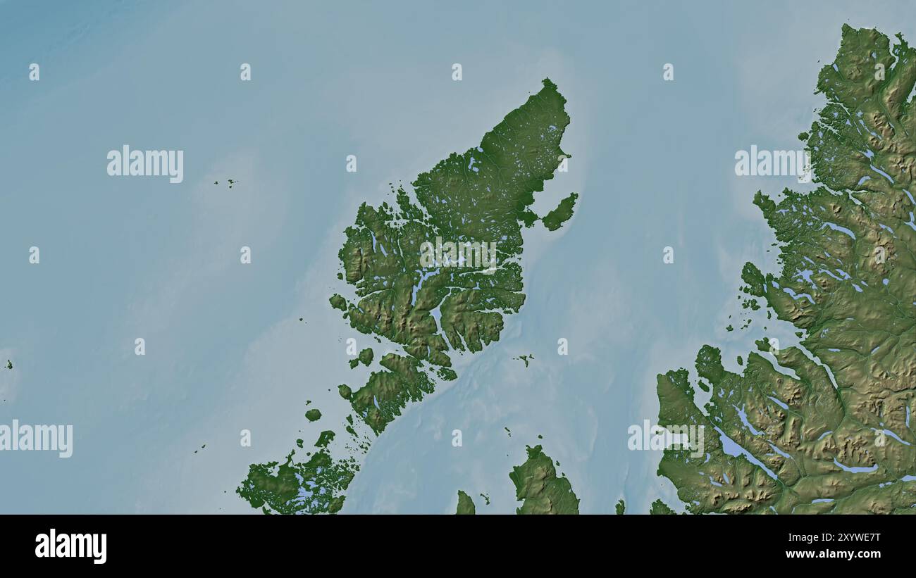Lewis and Harris Island in the North Atlantic Ocean on a colored ...
