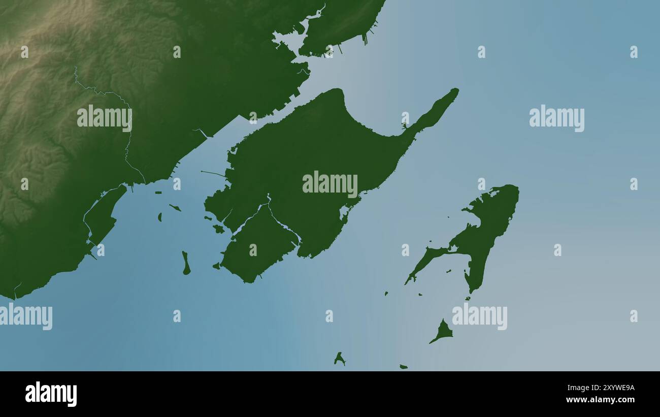 Mactan Island in the Philippine Sea on a colored elevation map Stock ...
