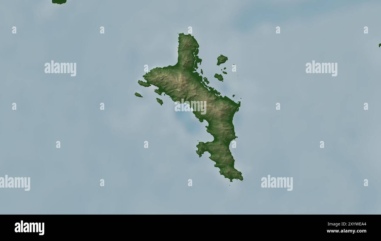 Mahe Island in the Indian Ocean on a colored elevation map Stock Photo ...