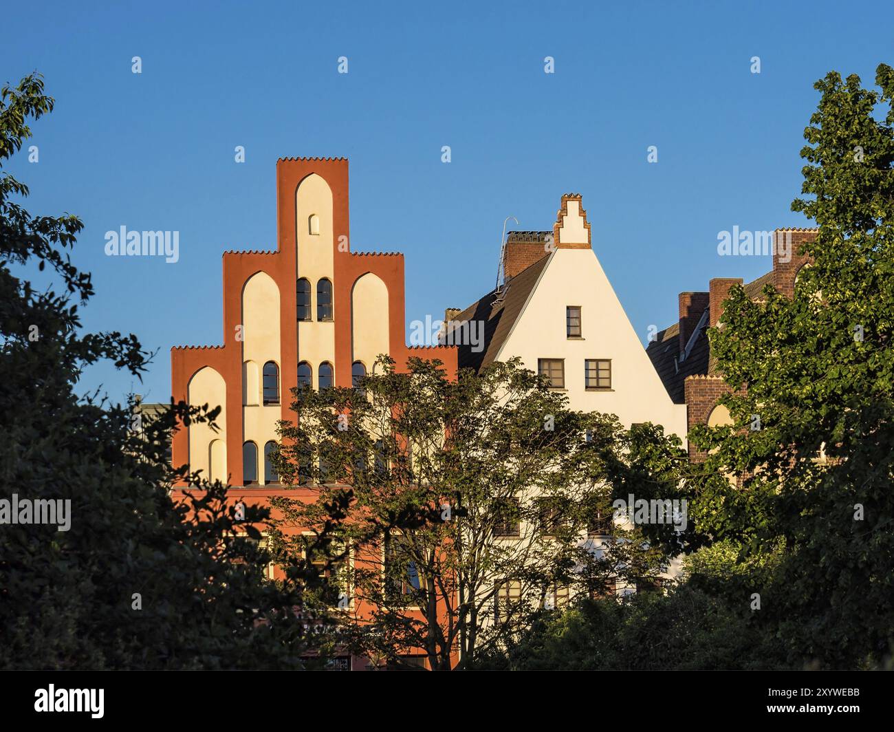 View of historic buildings in Rostock Stock Photo - Alamy