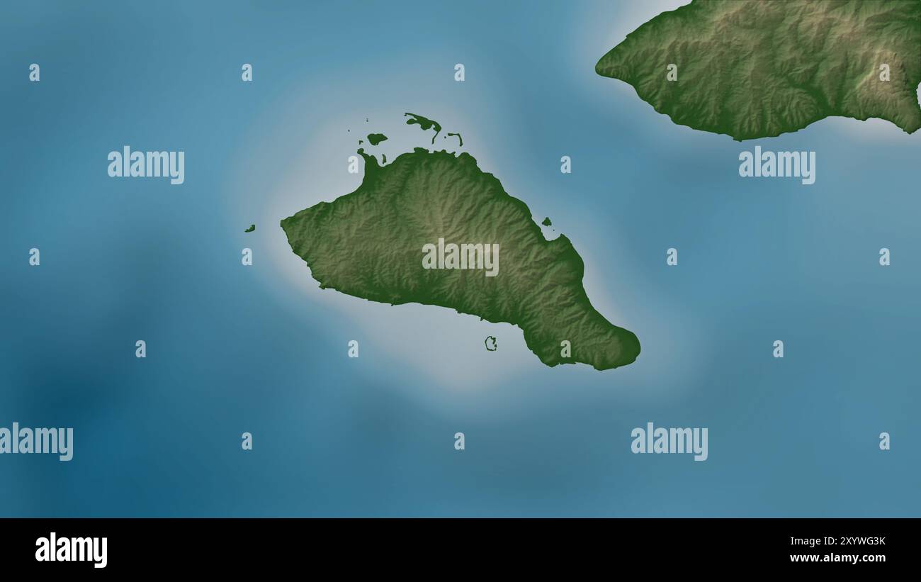 Pulau Manipa in the Banda Sea on a colored elevation map Stock Photo ...