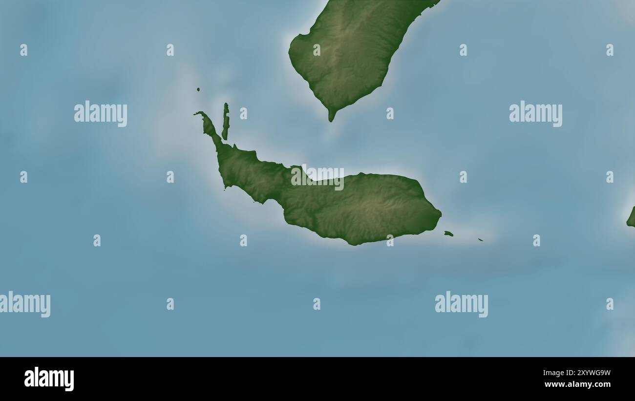 Maricaban Island in the Philippine Sea on a colored elevation map Stock ...
