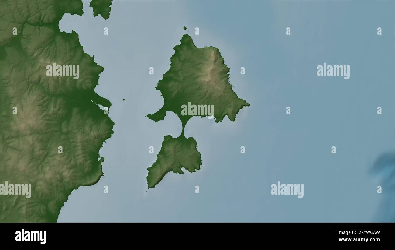 Maria Island in the Tasman Sea on a colored elevation map Stock Photo ...
