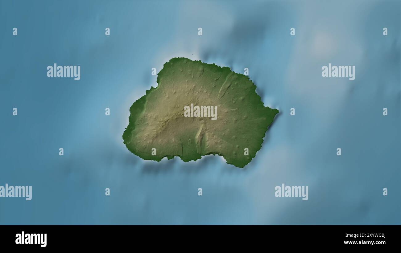 Marion Island in the Indian Ocean on a colored elevation map Stock ...