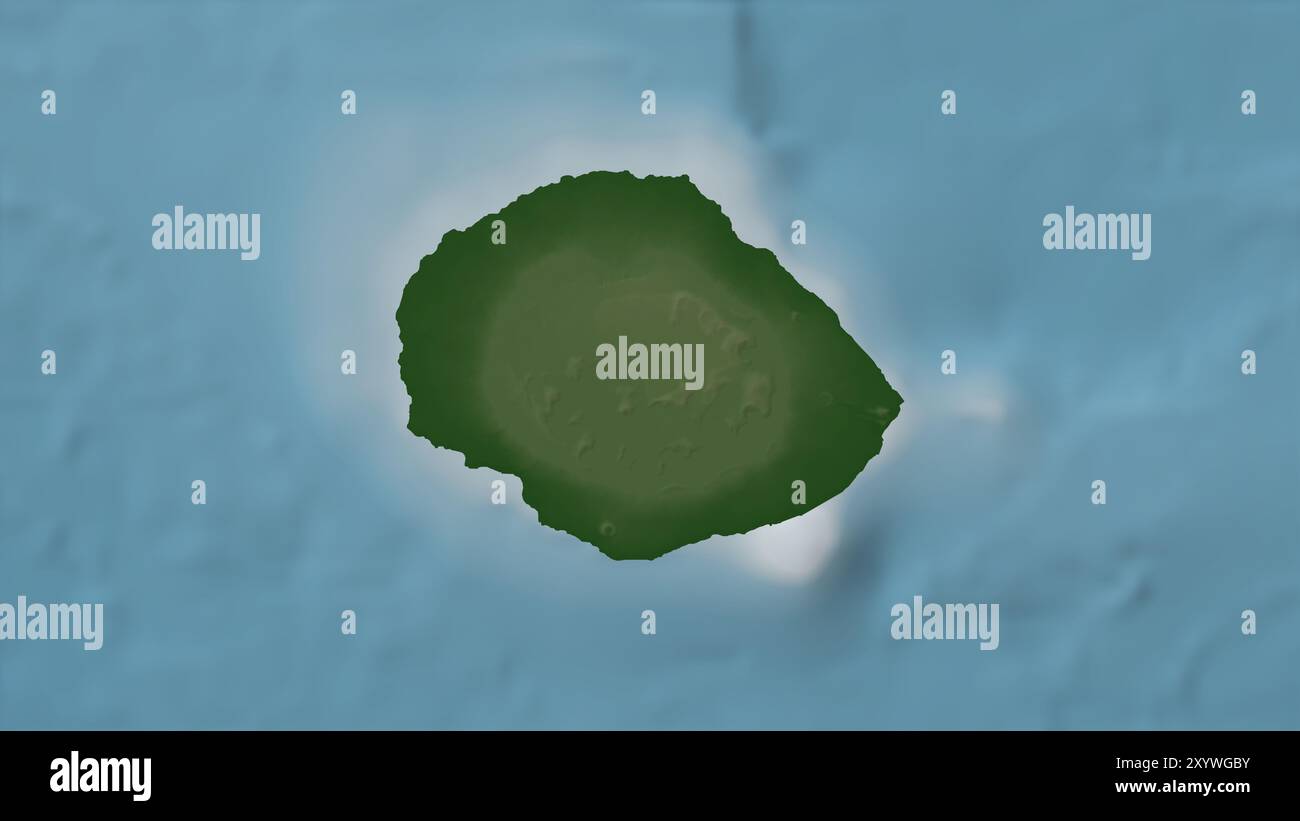 Marchena Island in the South Pacific Ocean on a colored elevation map ...