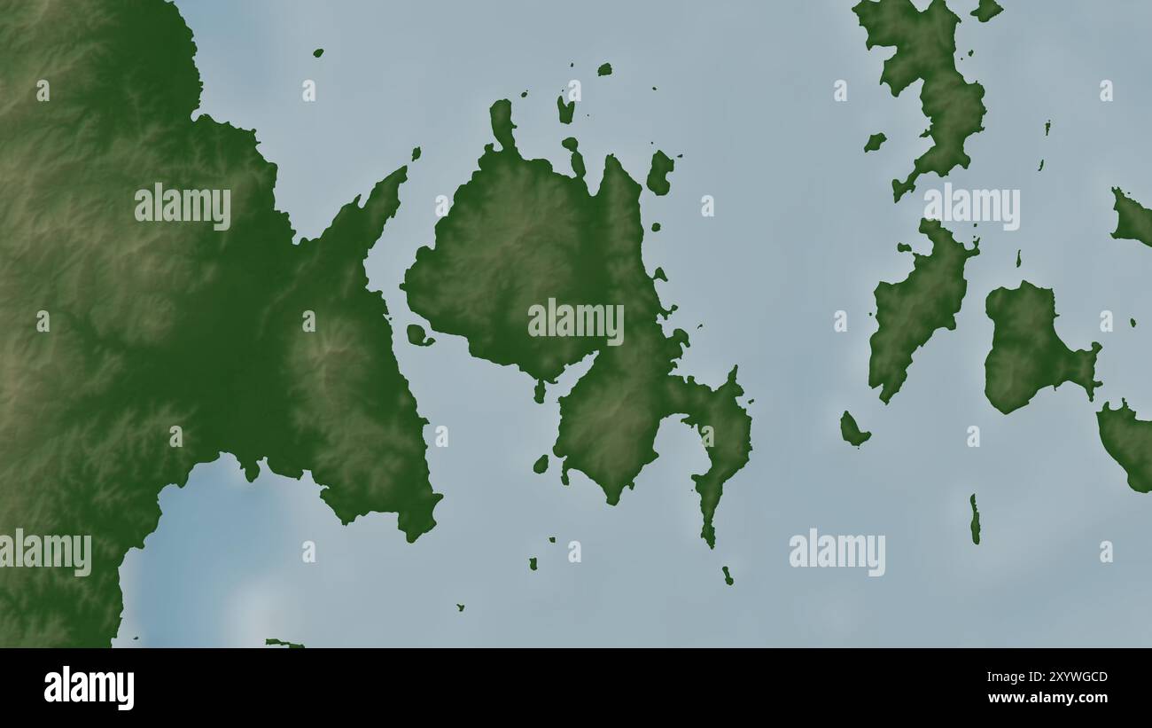 Maytiguid Island in the Sulu Sea on a colored elevation map Stock Photo ...
