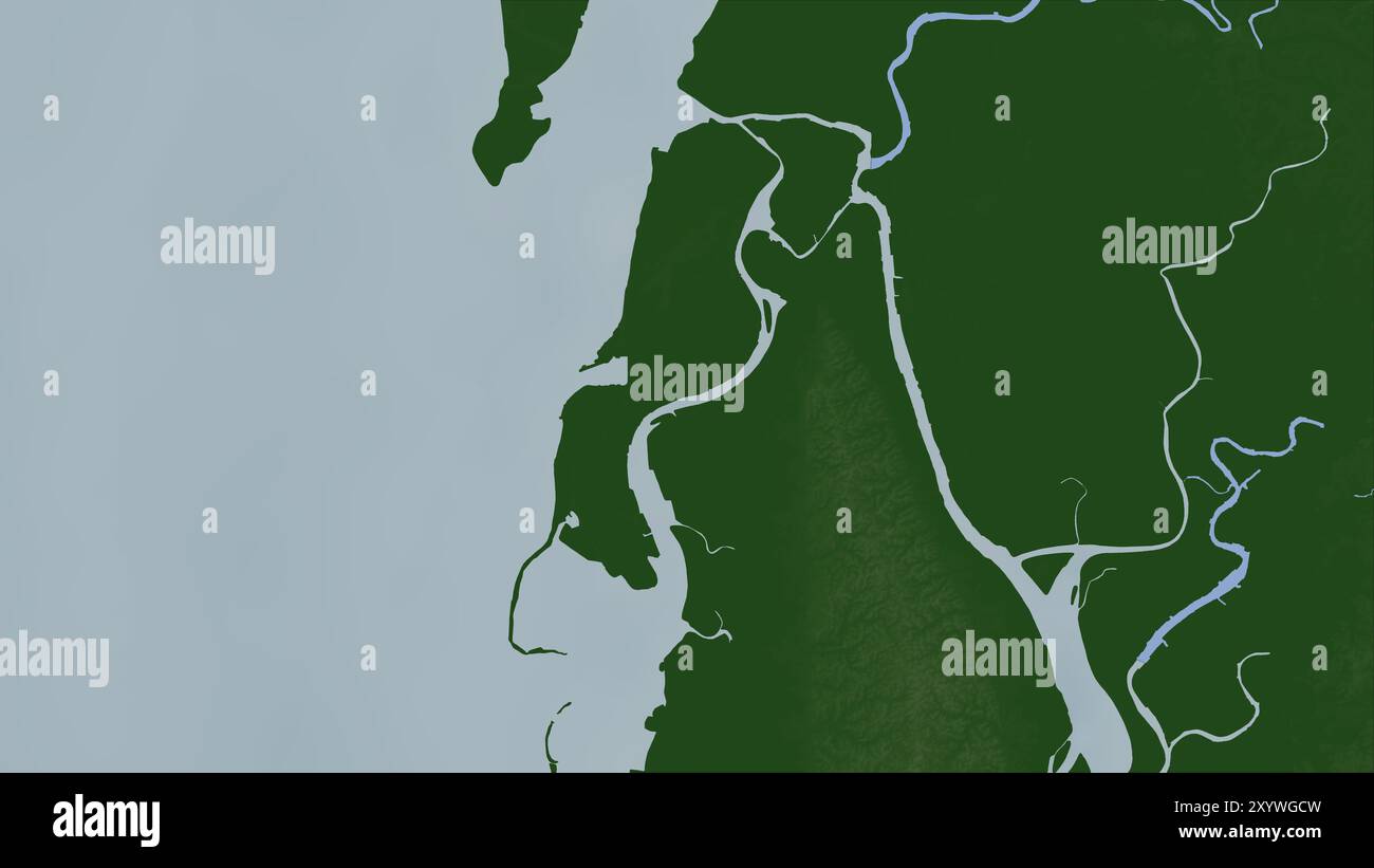 Matarbari Island in the Bay of Bengal on a colored elevation map Stock ...