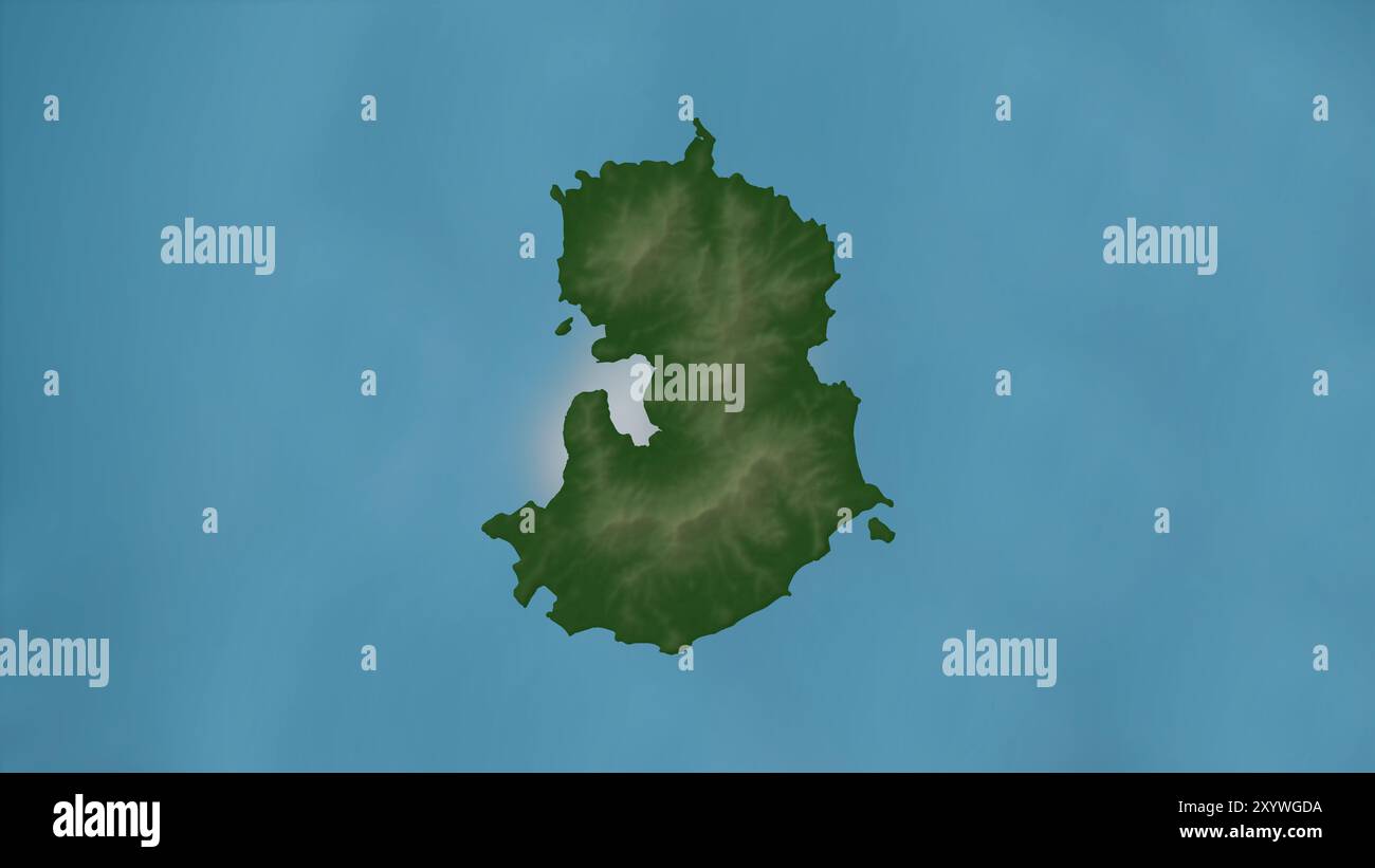 Matuku Island in the South Pacific Ocean on a colored elevation map ...