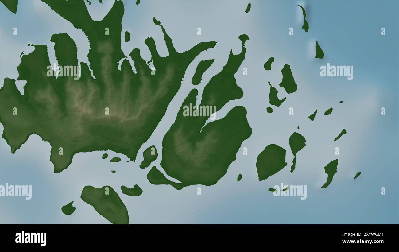Mbanika Island in the Solomon Sea on a colored elevation map Stock ...
