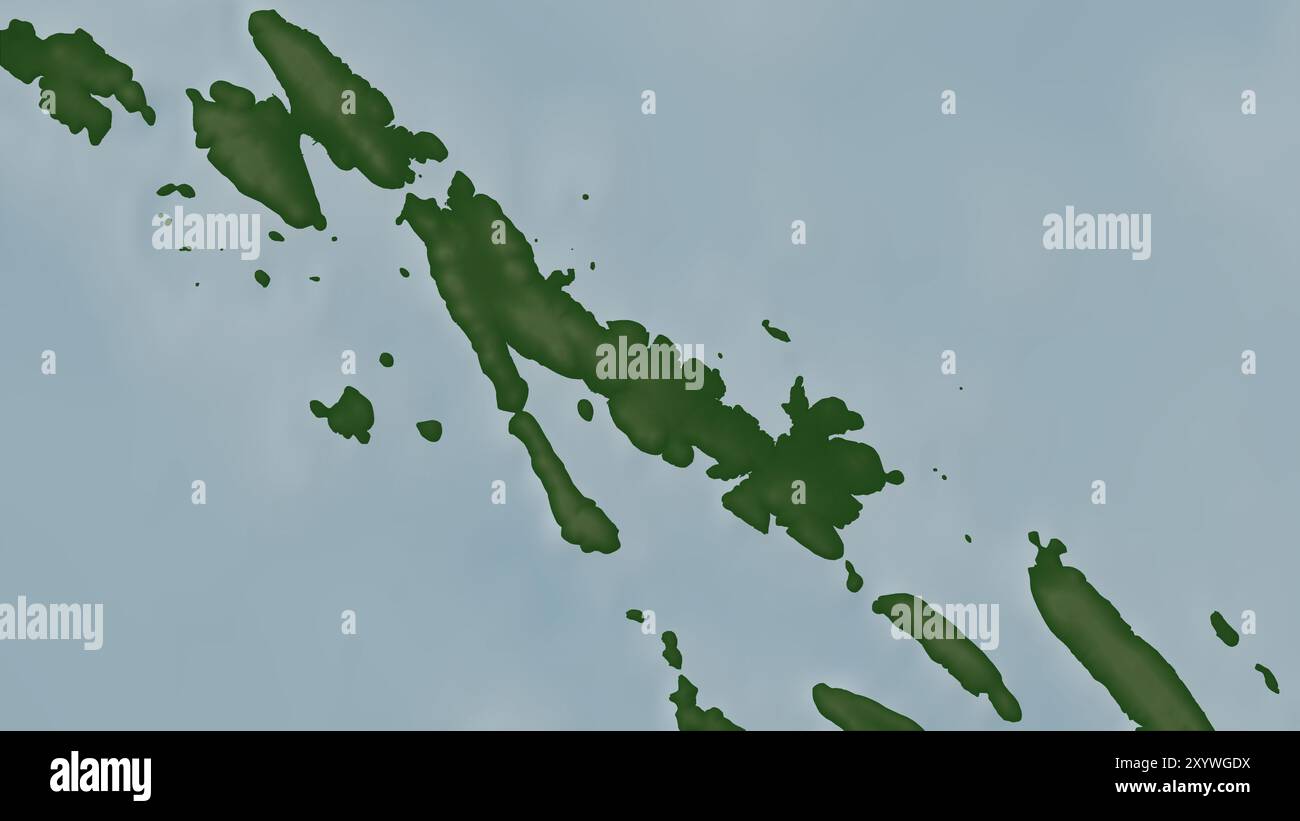 Melada Island in the Adriatic Sea on a colored elevation map Stock ...