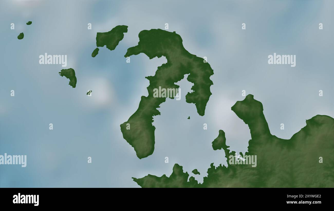 Mbokonumbeta Island in the Solomon Sea on a colored elevation map Stock ...