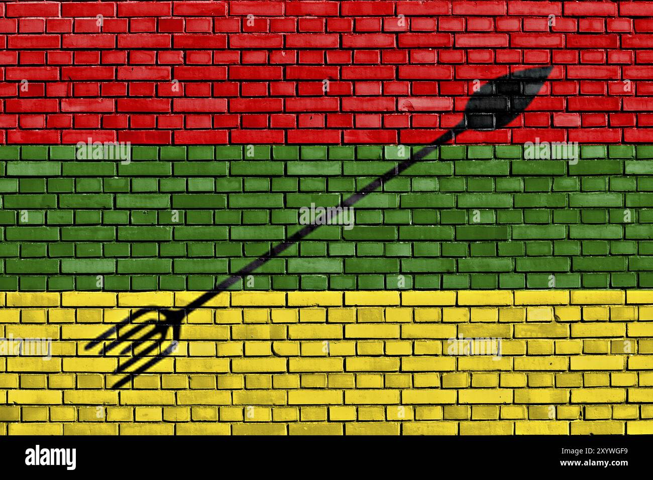 Flag of Neiva painted on brick wall Stock Photo - Alamy